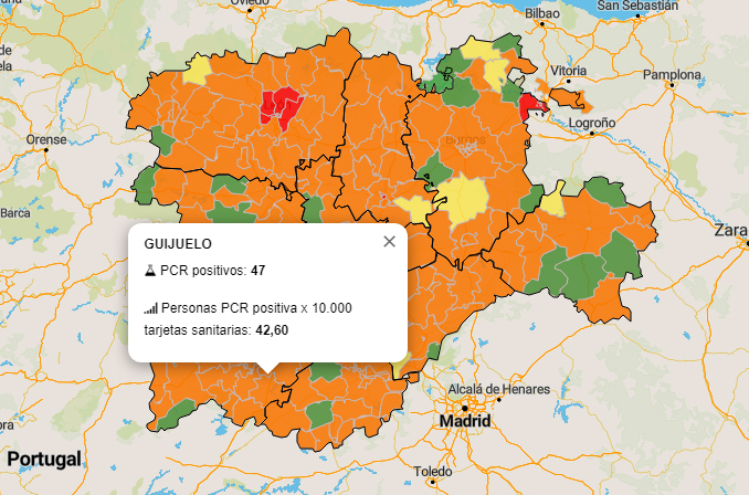 Baja en 9 el número de casos en los últimos 7 días en la ZBS de Guijuelo